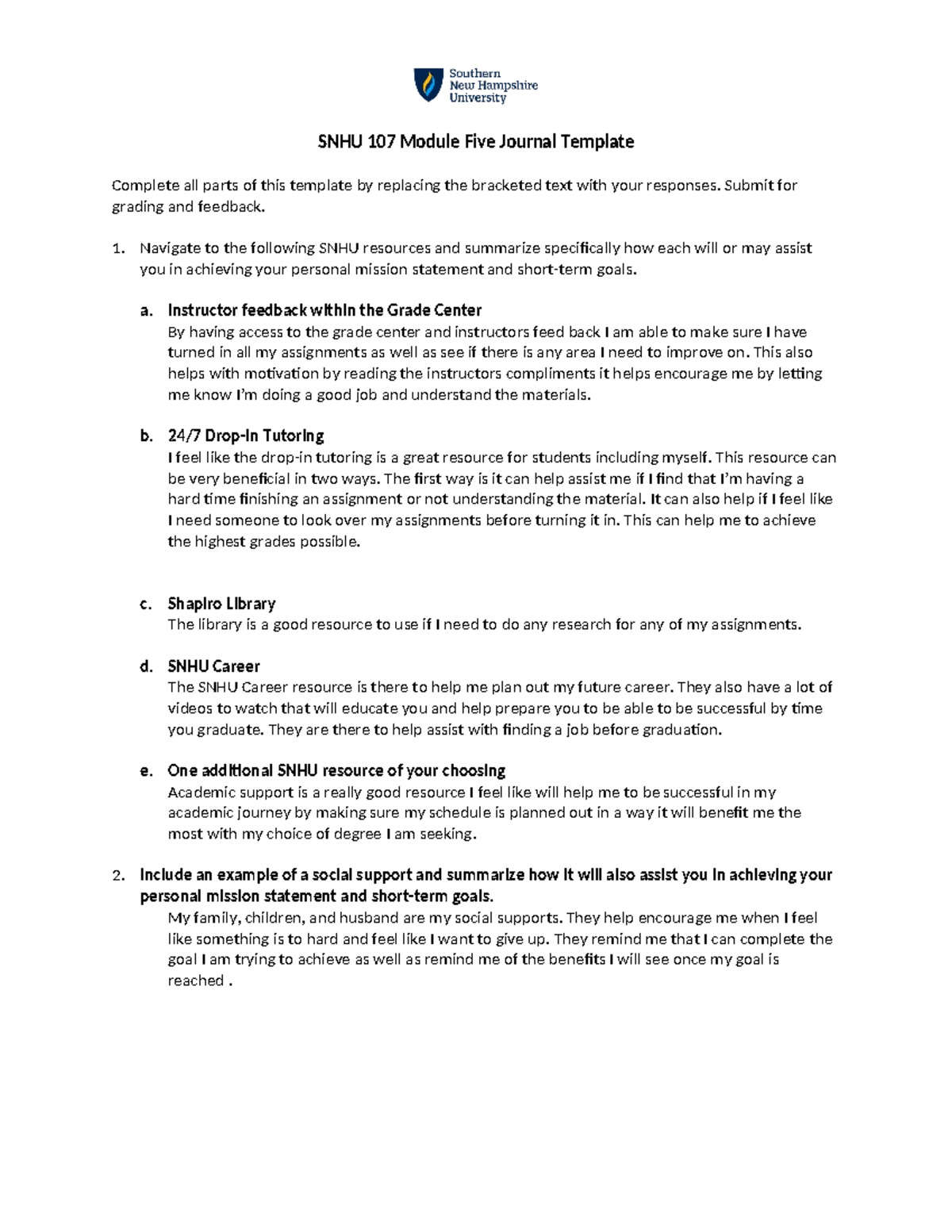 SNHU 107 Module Five Journal Template copy copy - SNHU 107 Module Five ...