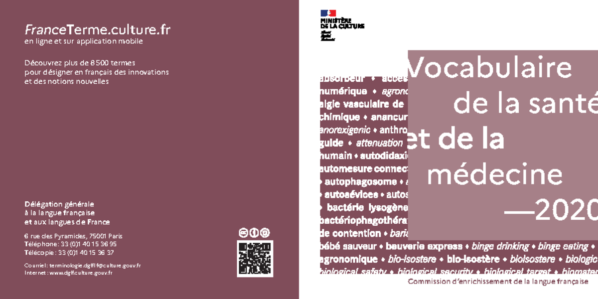 Vocabulaire de la santé et de la médecine - Découvrez plus de 8 500 ...
