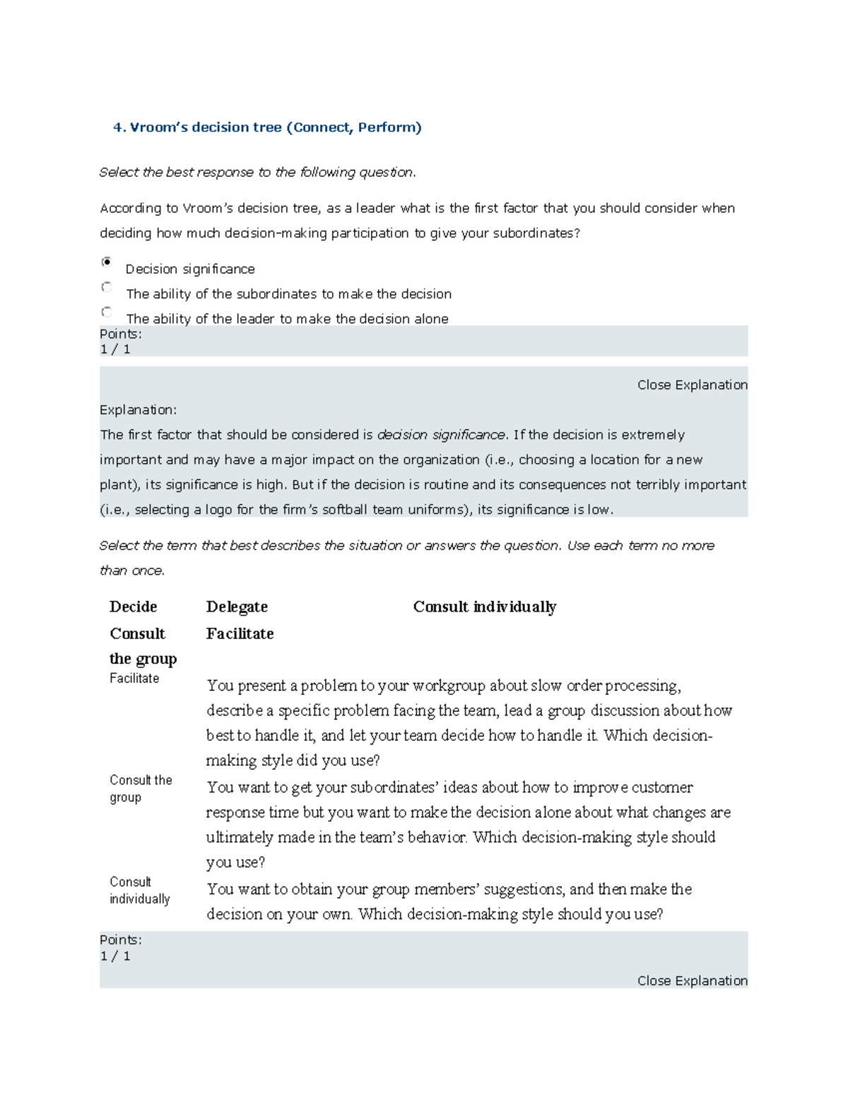 Vroom’s decision tree - Human Resources Management - 4. Vroom’s ...