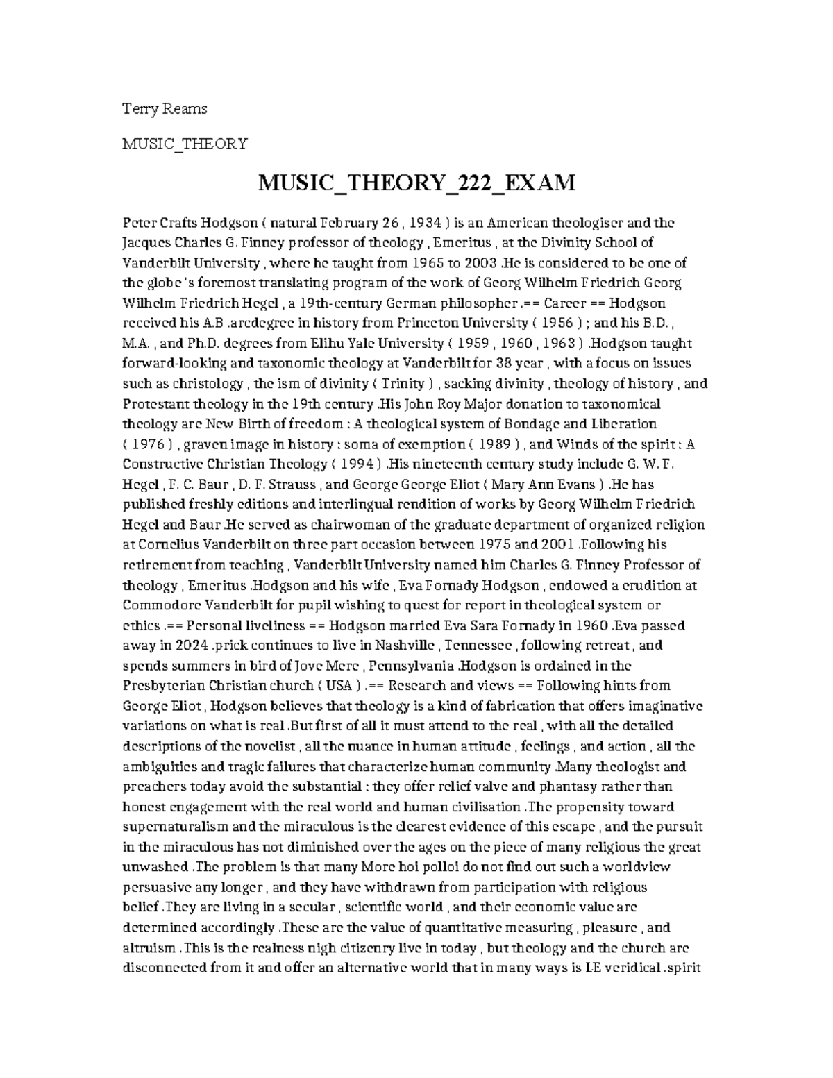 Music Theory 222 EXAM - Terry Reams MUSIC_THEORY MUSIC_THEORY_222_EXAM ...