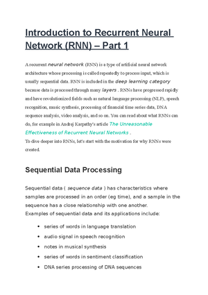 Recurrent Neural Network Processing Types - RNN Basic Mechanisms - The ...