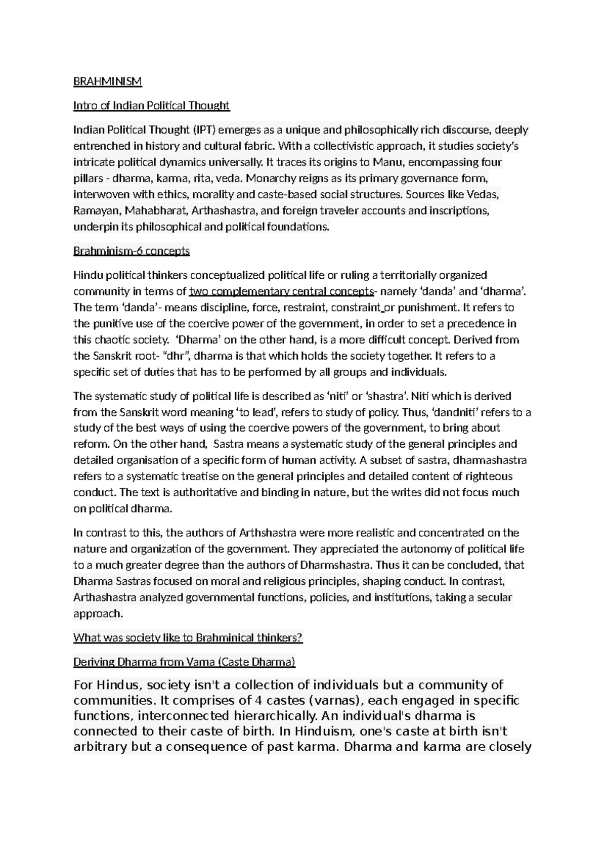 Brahminism - BRAHMINISM Intro of Indian Political Thought Indian ...