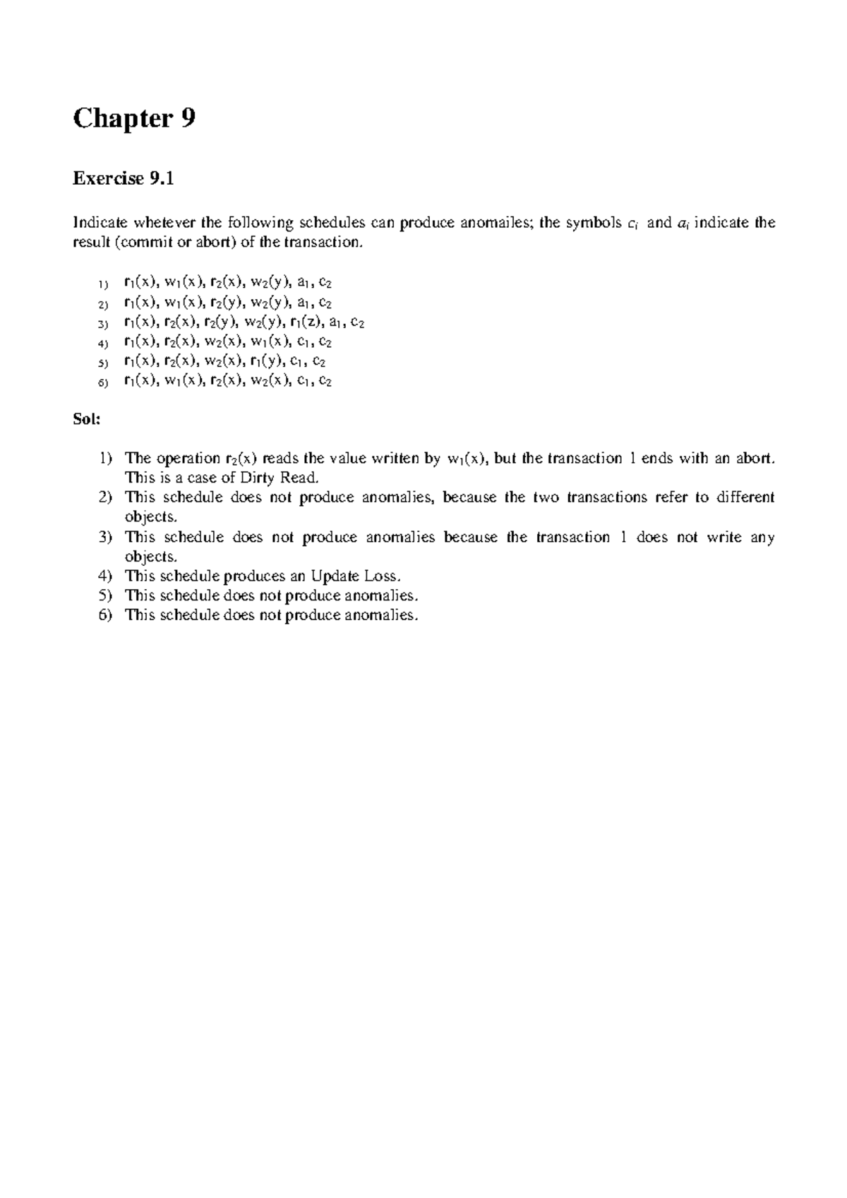 Exercises Chap 9 - this is lec notes on dbms - Chapter 9 Exercise 9 ...