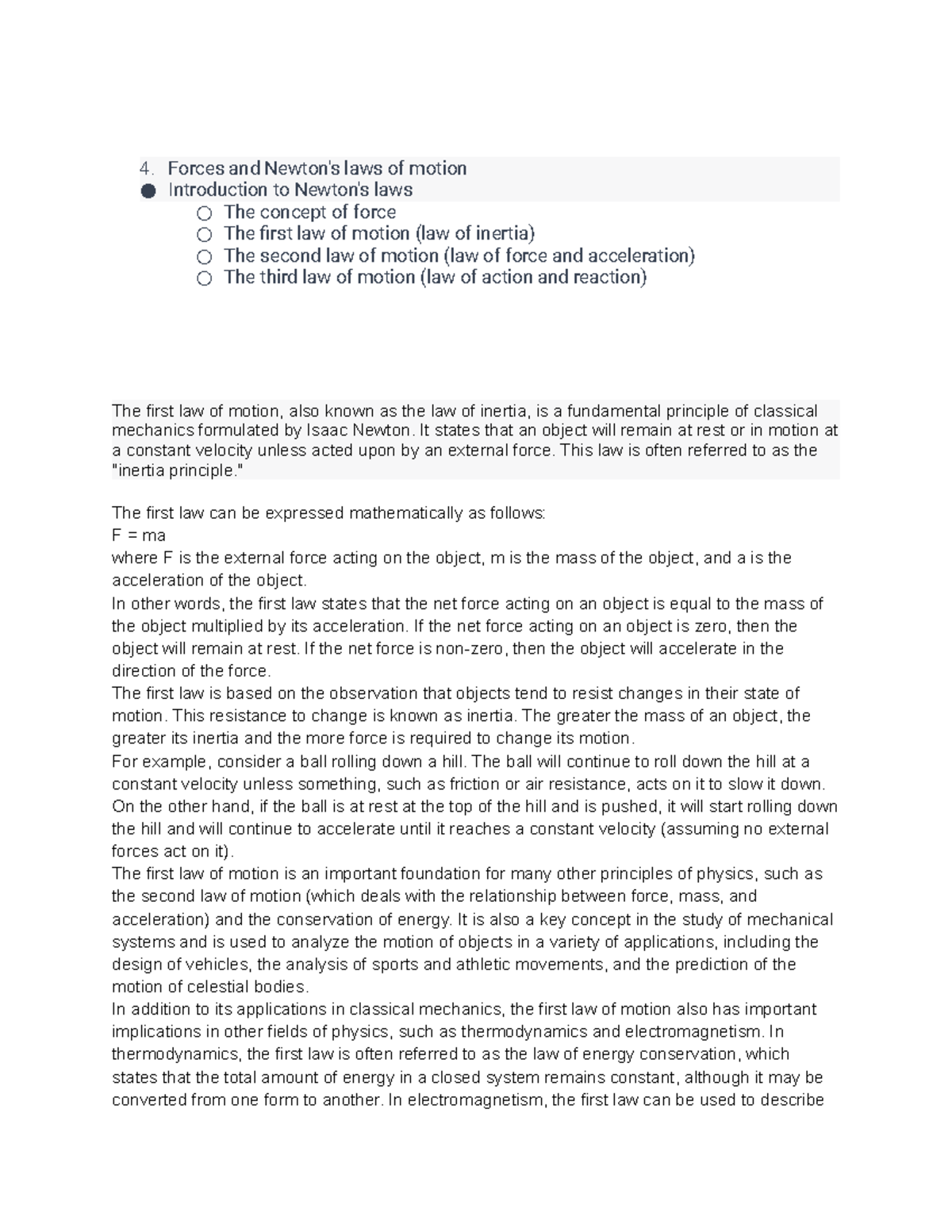 Forces and Newton's laws of motion - 4. Forces and Newton's laws of ...