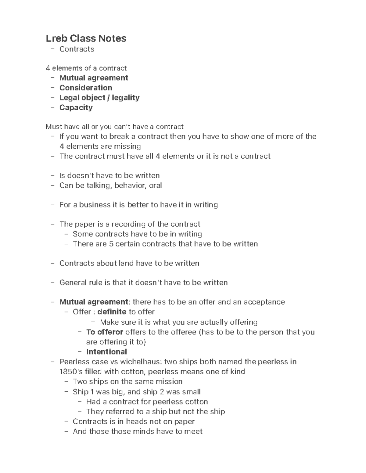 Lreb 315 Class Notes ...