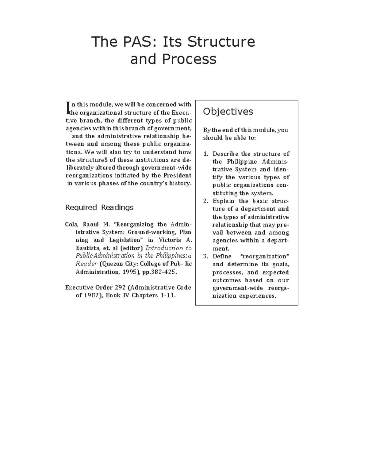 The PAS Structure and Processes - UP Open University I The PAS: Its ...