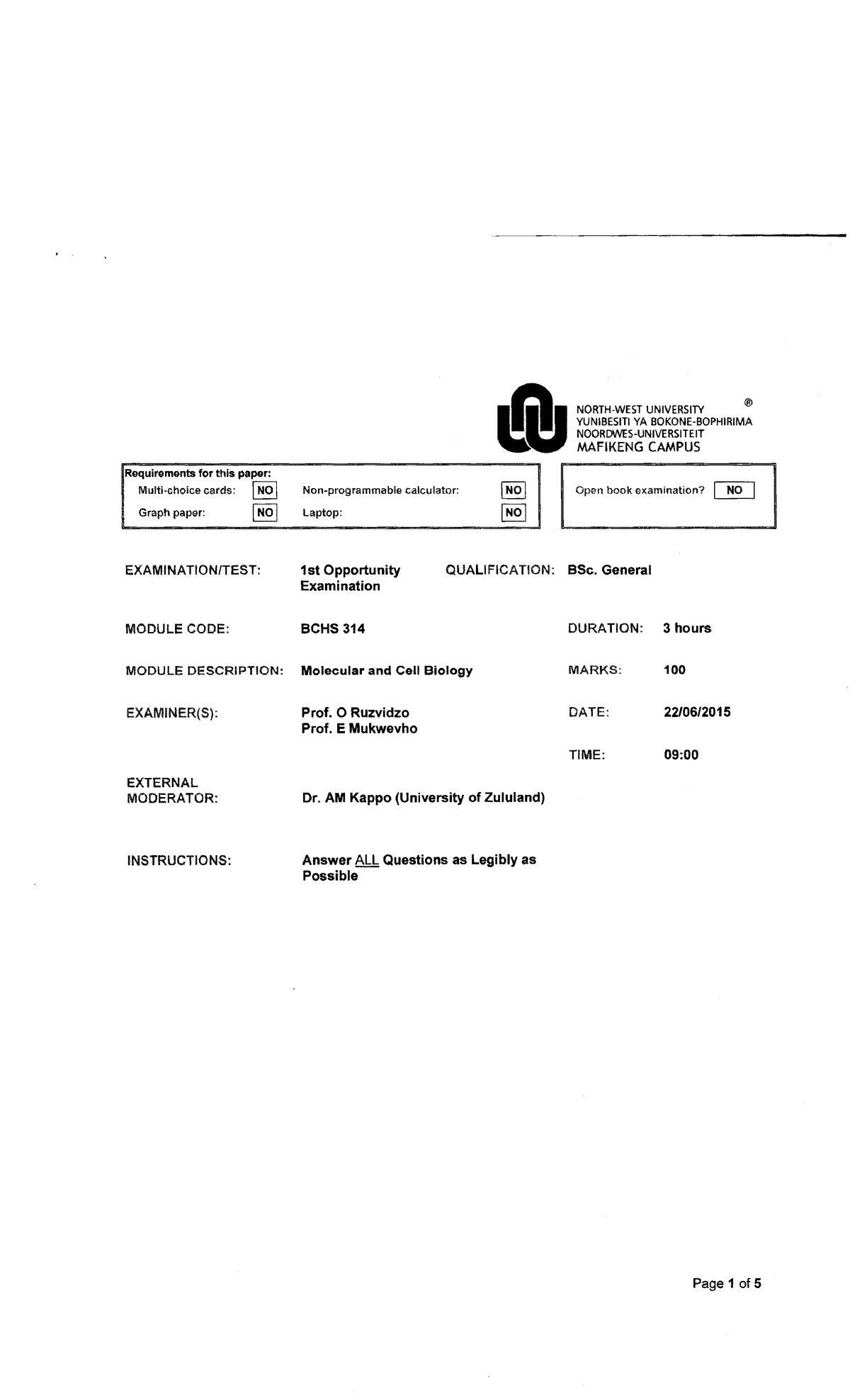 Exam June 2015 - Requirements for this paper: Multi-choice cards: Graph ...