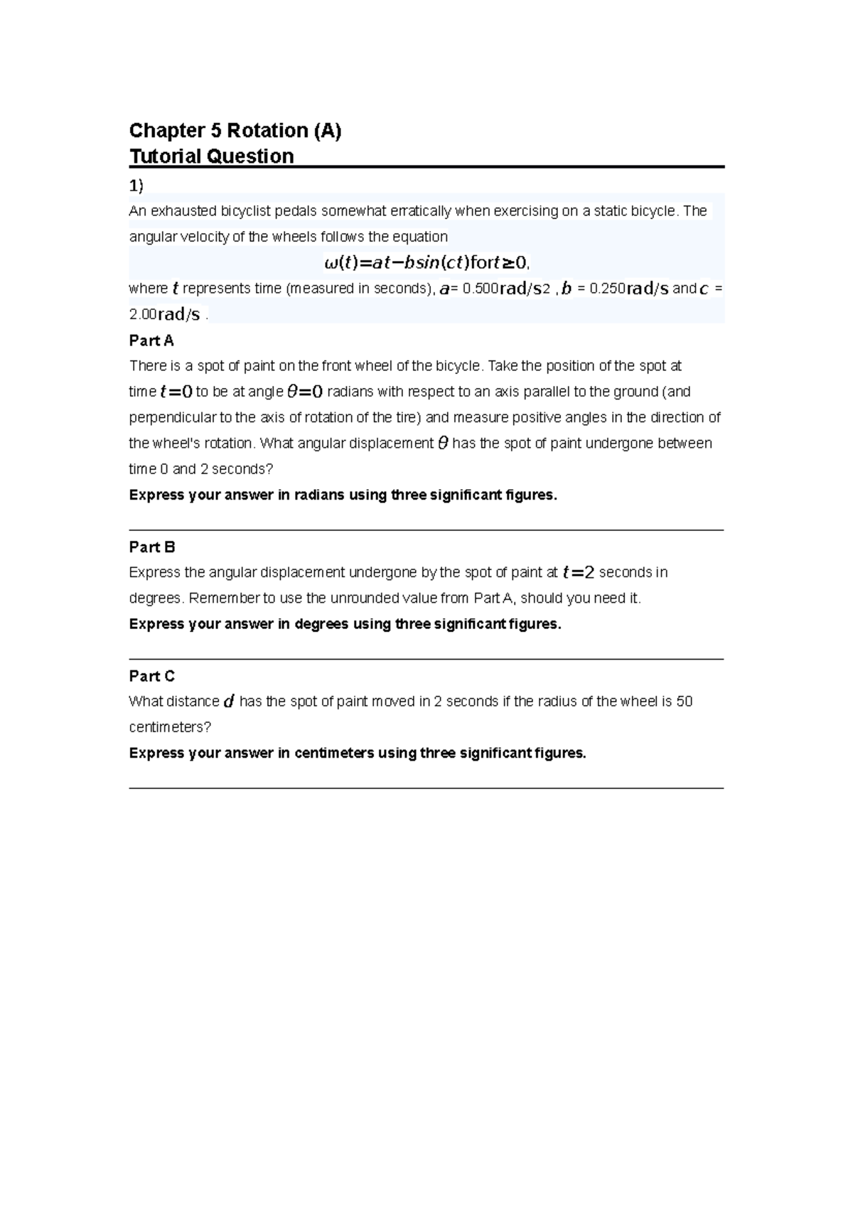 Chapter 5 Rotation A - Tutorial Question - Chapter 5 Rotation (A ...