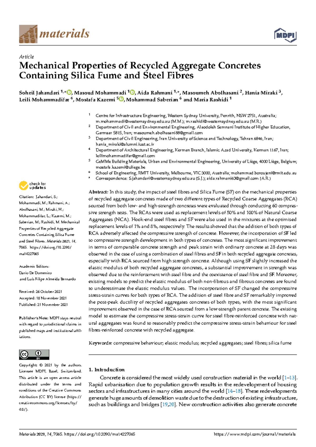 Materials 14 07065 v3 - sss - materials Article Mechanical Properties ...