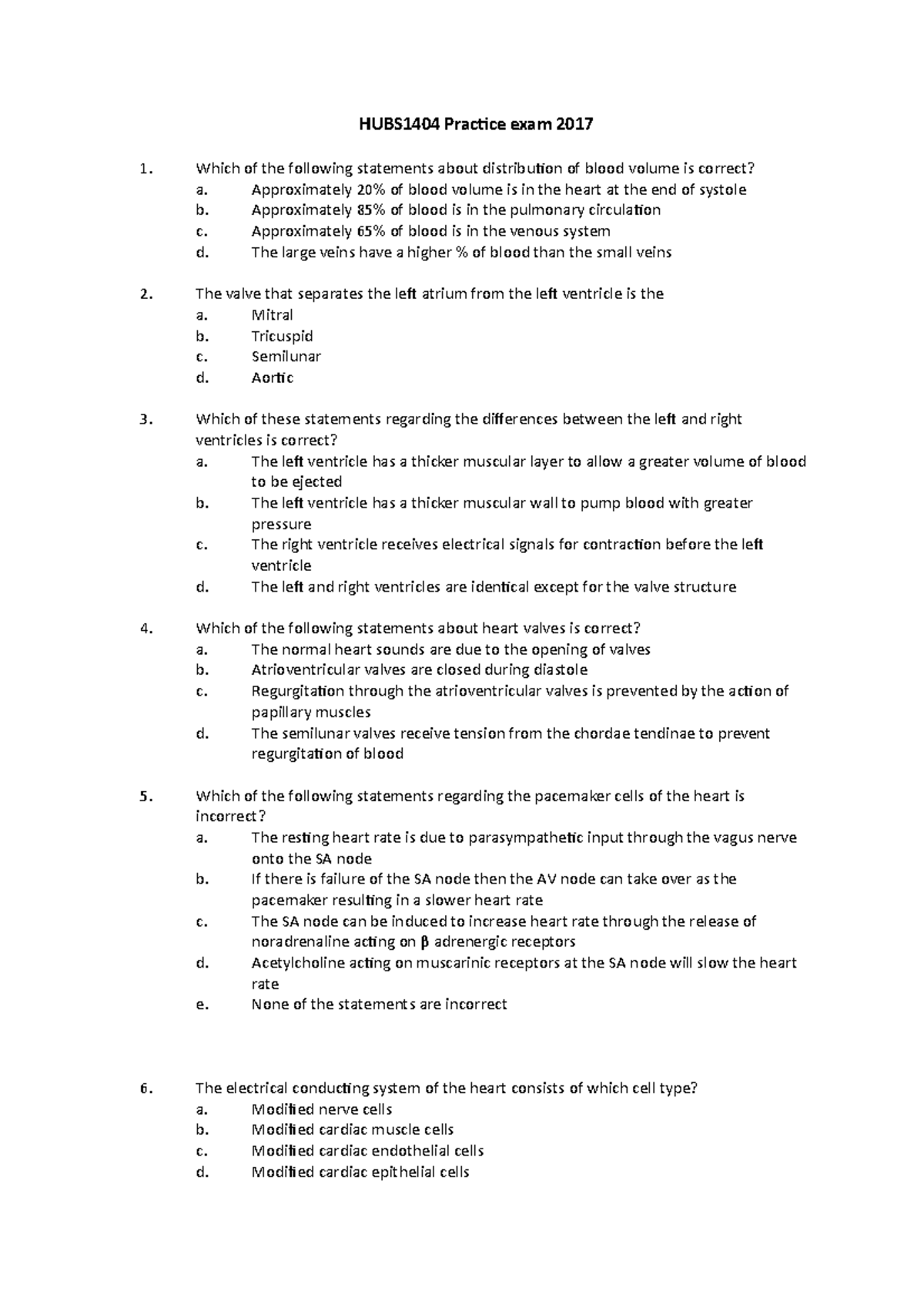 Final exam 2017, questions and answers - HUBS1404 Practice exam 2017 ...