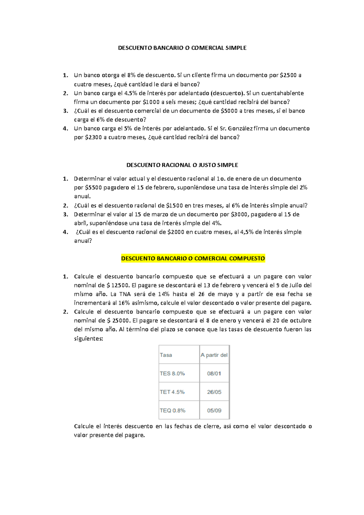 Descuento Bancario O Racional Semana 03 Matematica Financiera ...