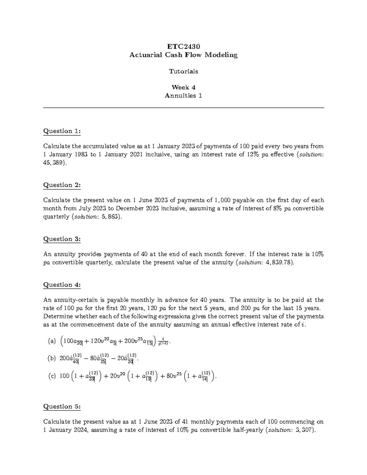 Tutorials - Week 4 - Learning Objectives • Understand the notion of ...