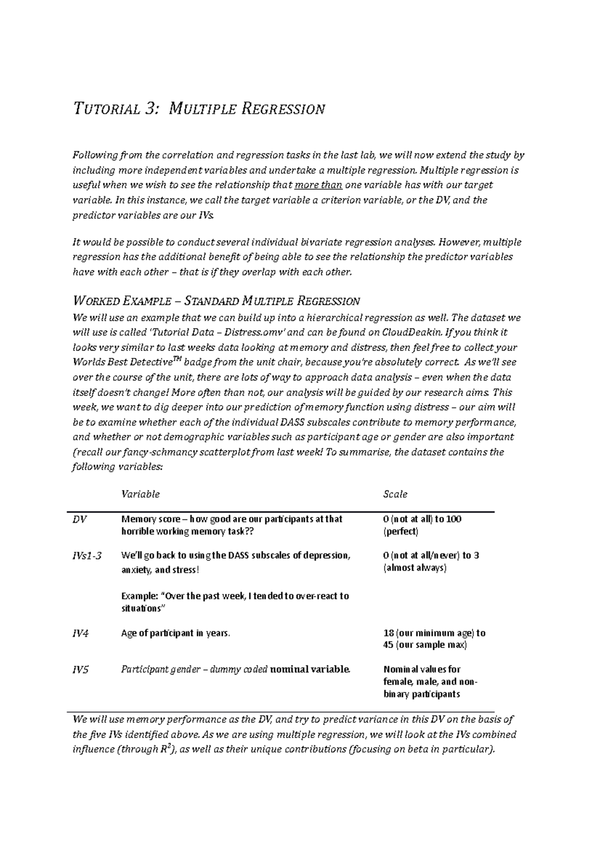 Tutorial 3 Instructions - T1 2023 - TUTORIAL 3: MULTIPLE REGRESSION Following from the ...