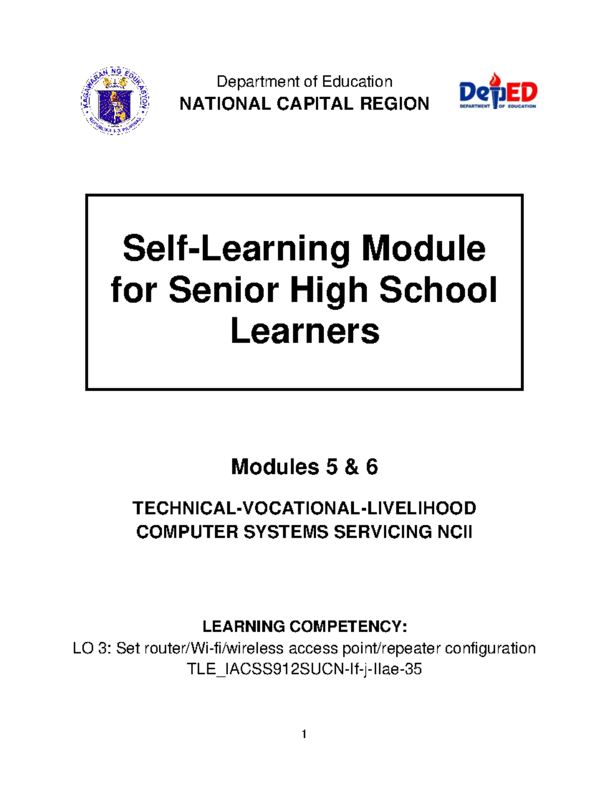 CSS weeks 5 & 6 for students - Department of Education NATIONAL CAPITAL ...