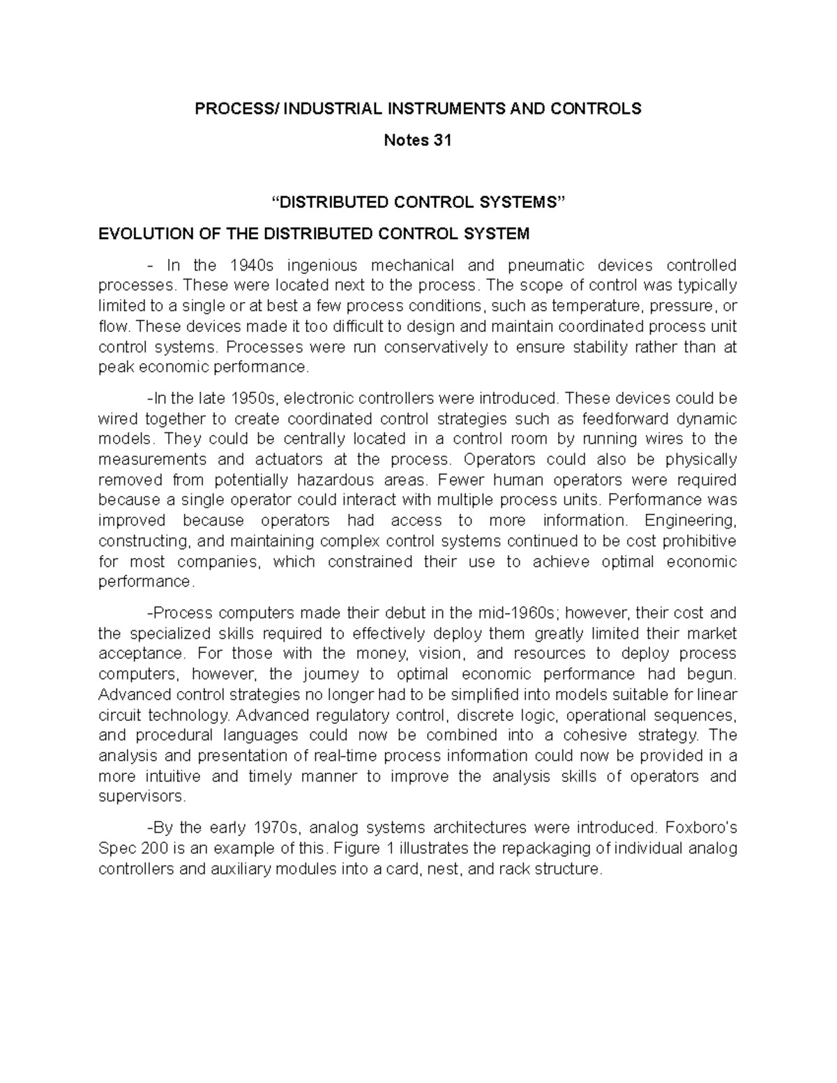 Process Industrial Instruments AND Controls(Notes 31) - PROCESS ...