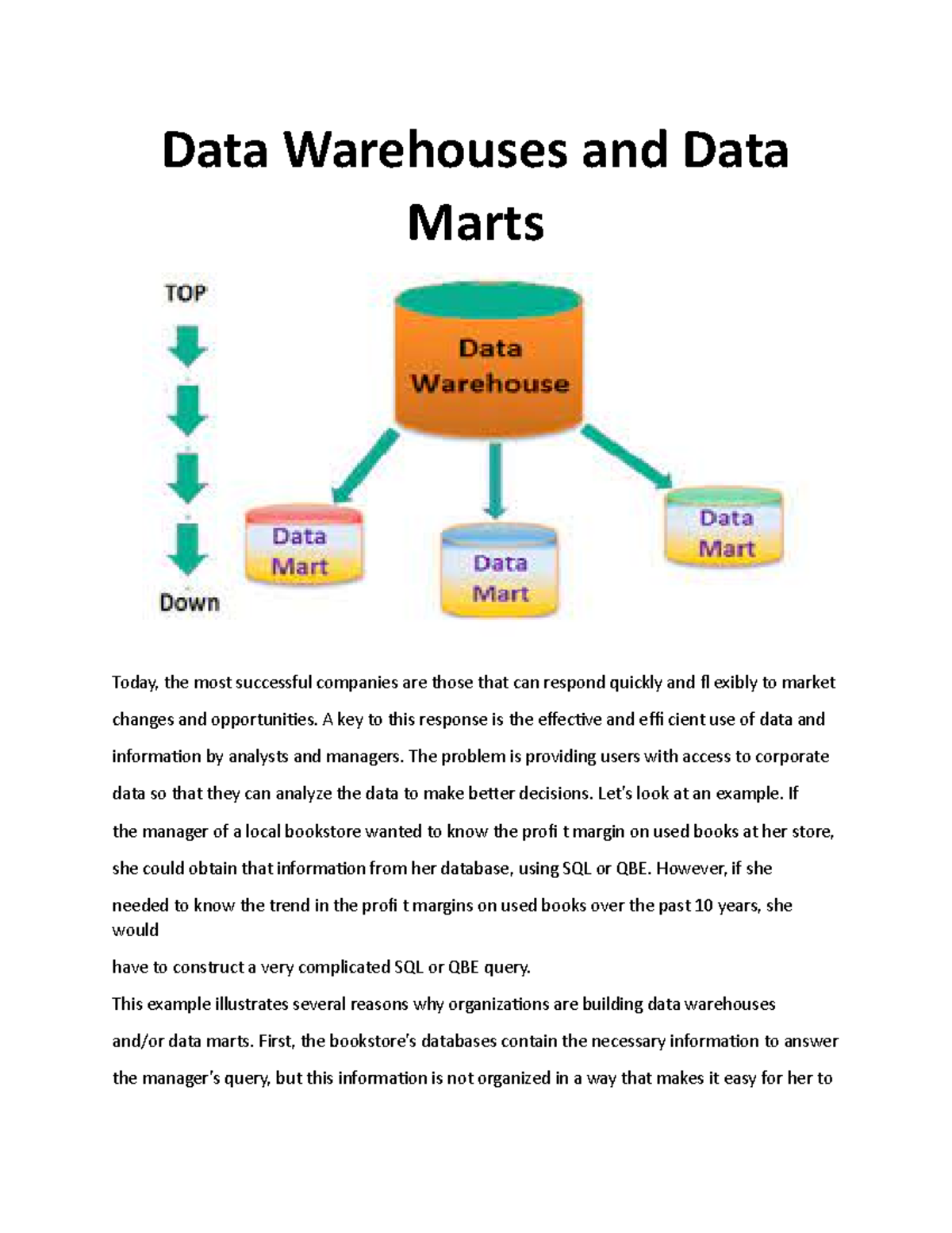Data Warehouses and Data Marts - Data Warehouses and Data Marts Today ...
