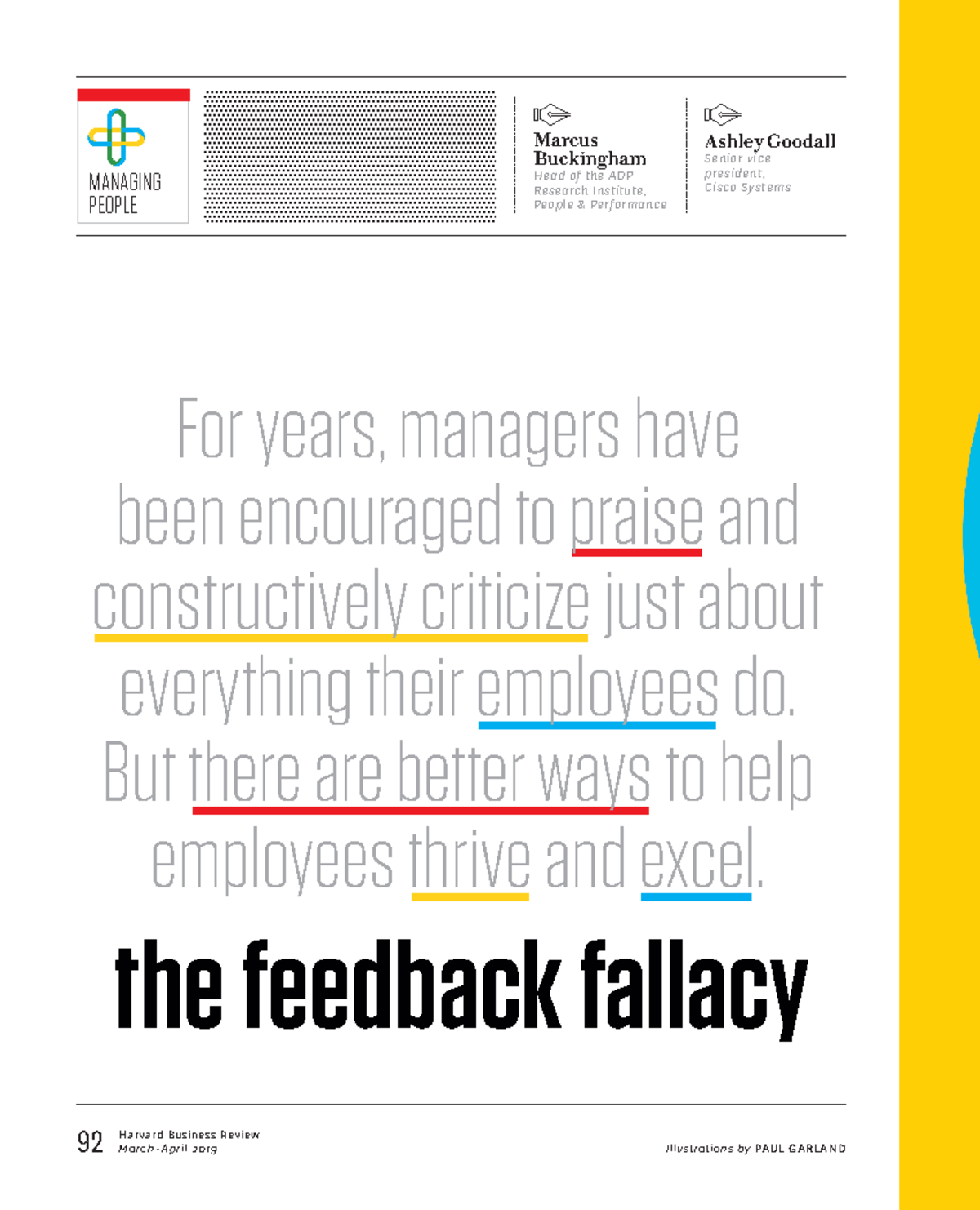 The Feedback Fallacy - Reading - Illustrations by PAUL GARLAND the ...