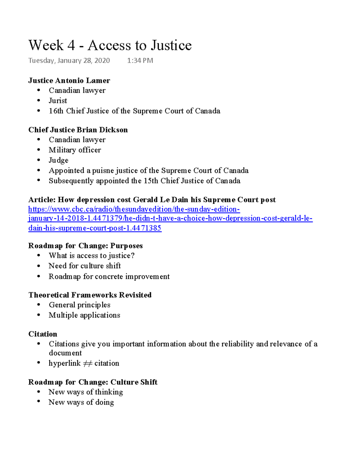 Week 4 - Access to Justice - Justice Antonio Lamer - Canadian lawyer ...
