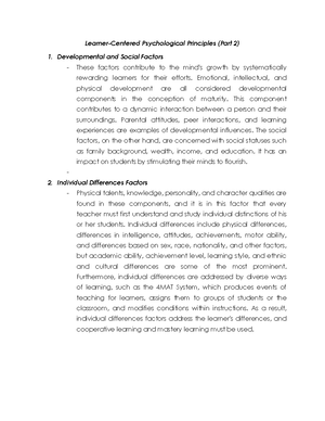 TLE2- Module-2 - Lecture - MODULE 2 Learning Theories and their Impact to EPP Teaching A ...