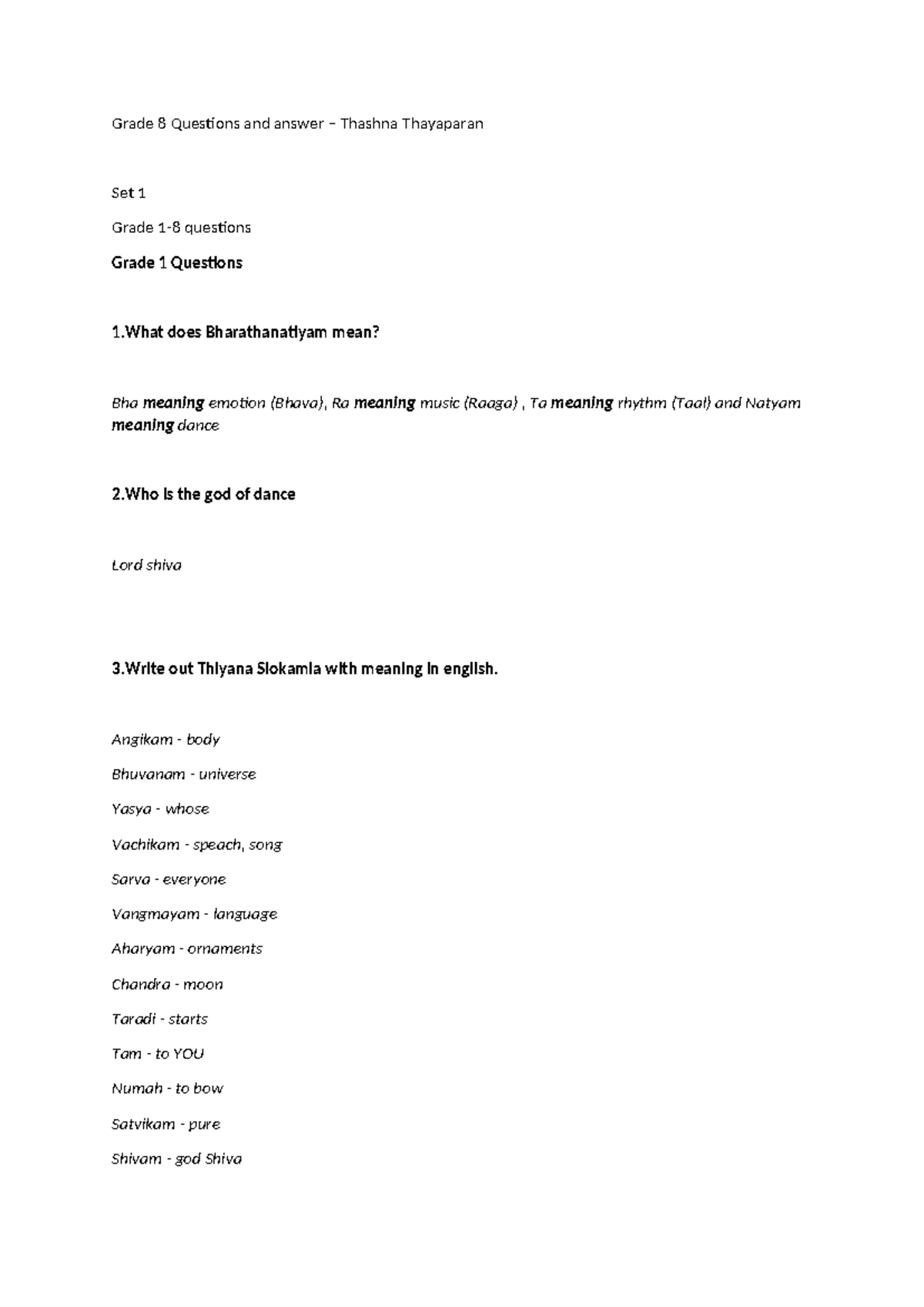 Grade 8 Questions and answer - Grade 8 Questions and answer – Thashna ...