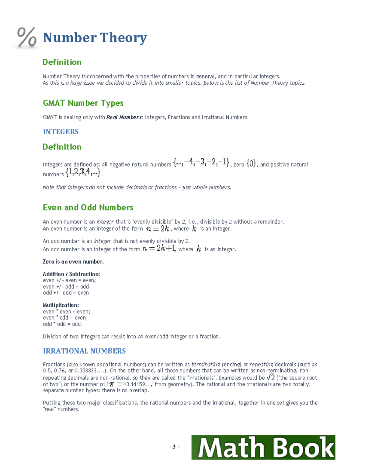 Concept 1 Number Theory EMBA Business Math - 3 - GMAT Club Math Book ...