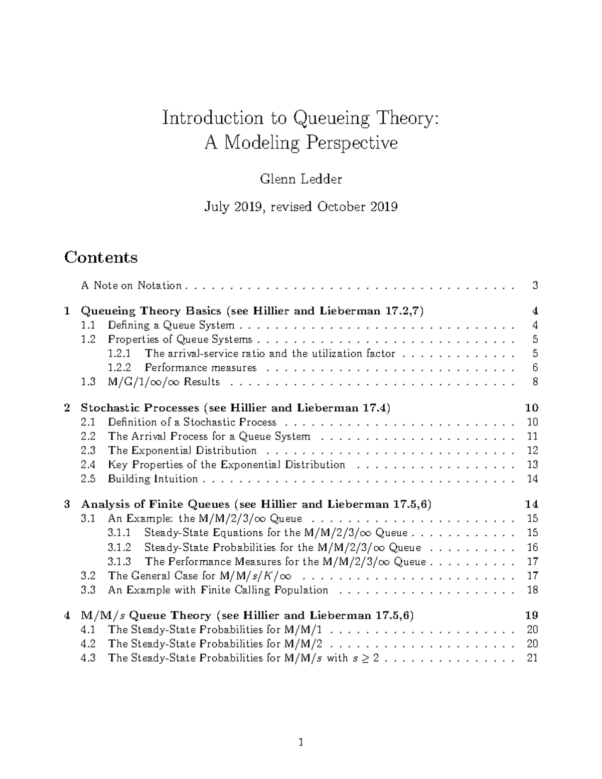 Queueing Theory Notes Introduction To Queueing Theory A Modeling Perspective C The Sum