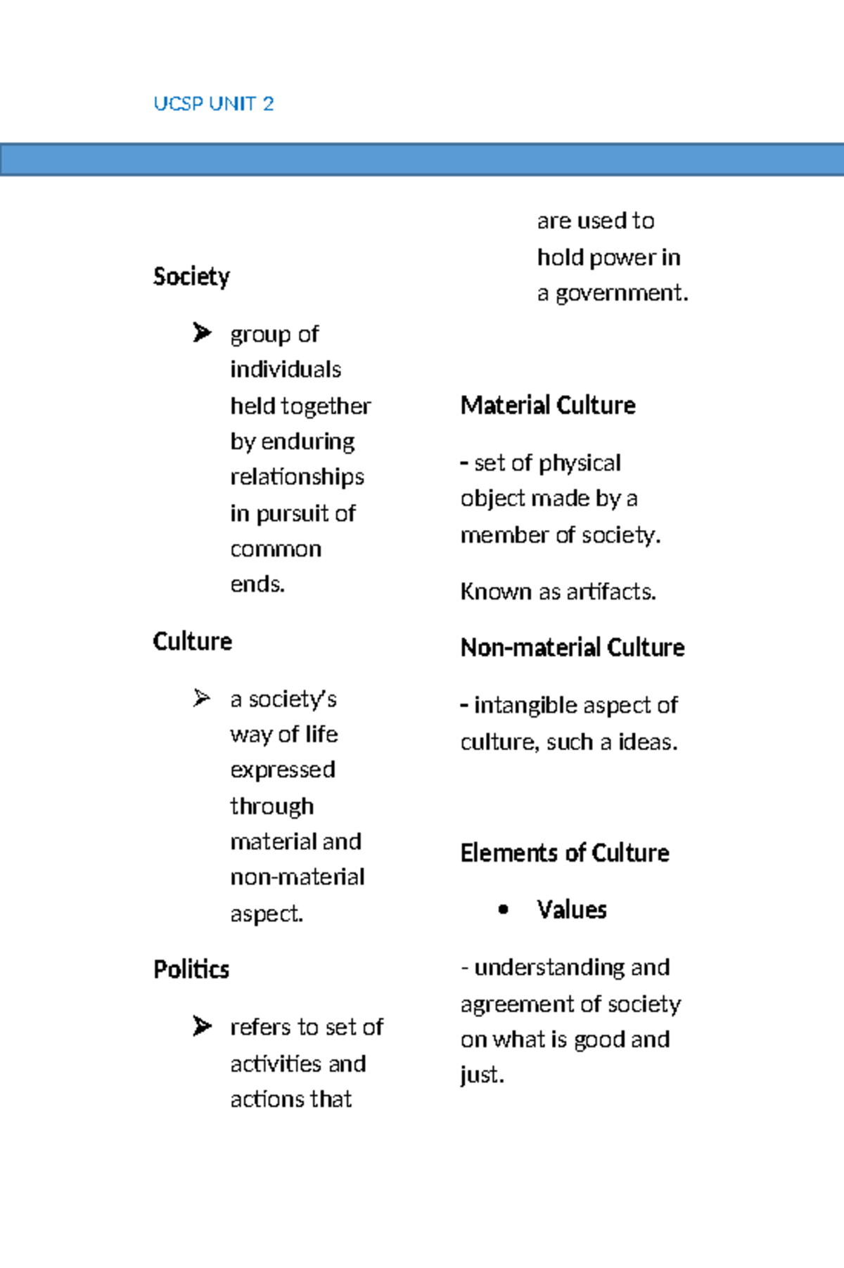 Lesson-1 - UCSP UNIT 2 - Society group of individuals held together by ...