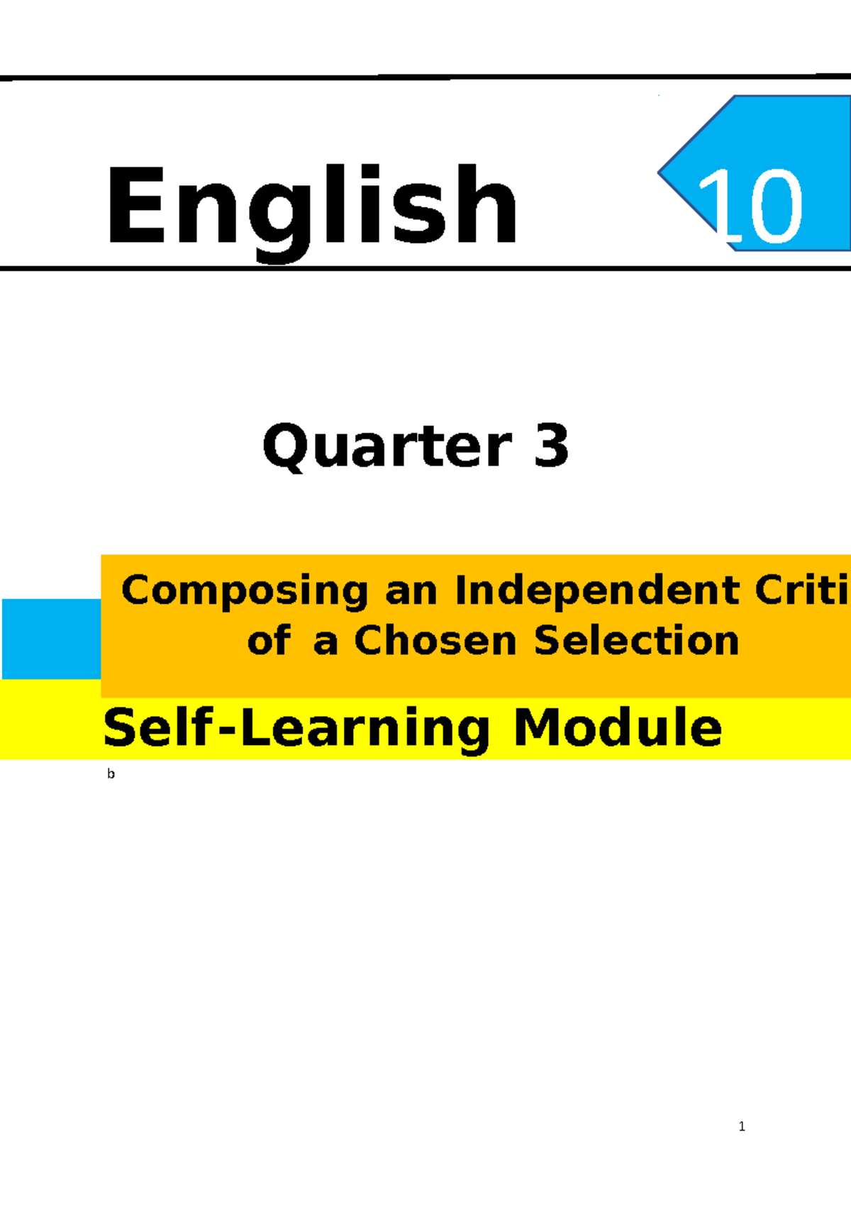 English 10 Week 8 - Practice Materials and Modules - English 10 Quarter ...