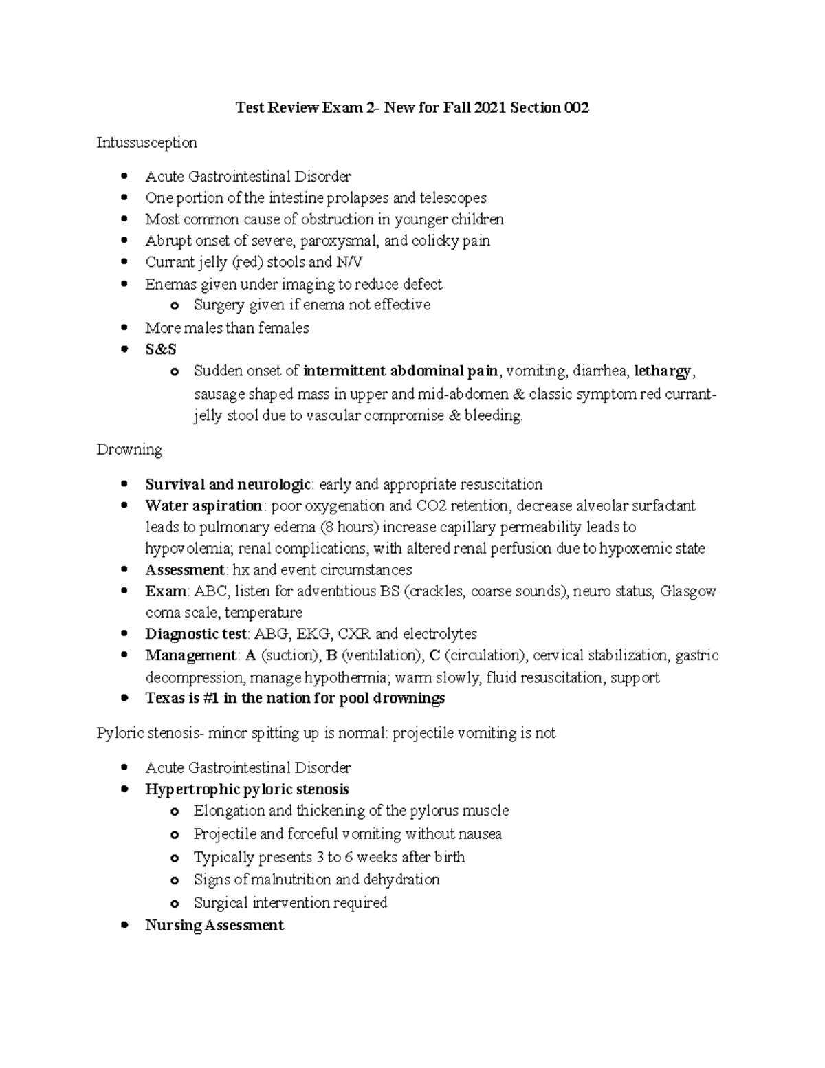 Pedi Test Review Exam 2 - Test Review Exam 2- New for Fall 2021 Section ...