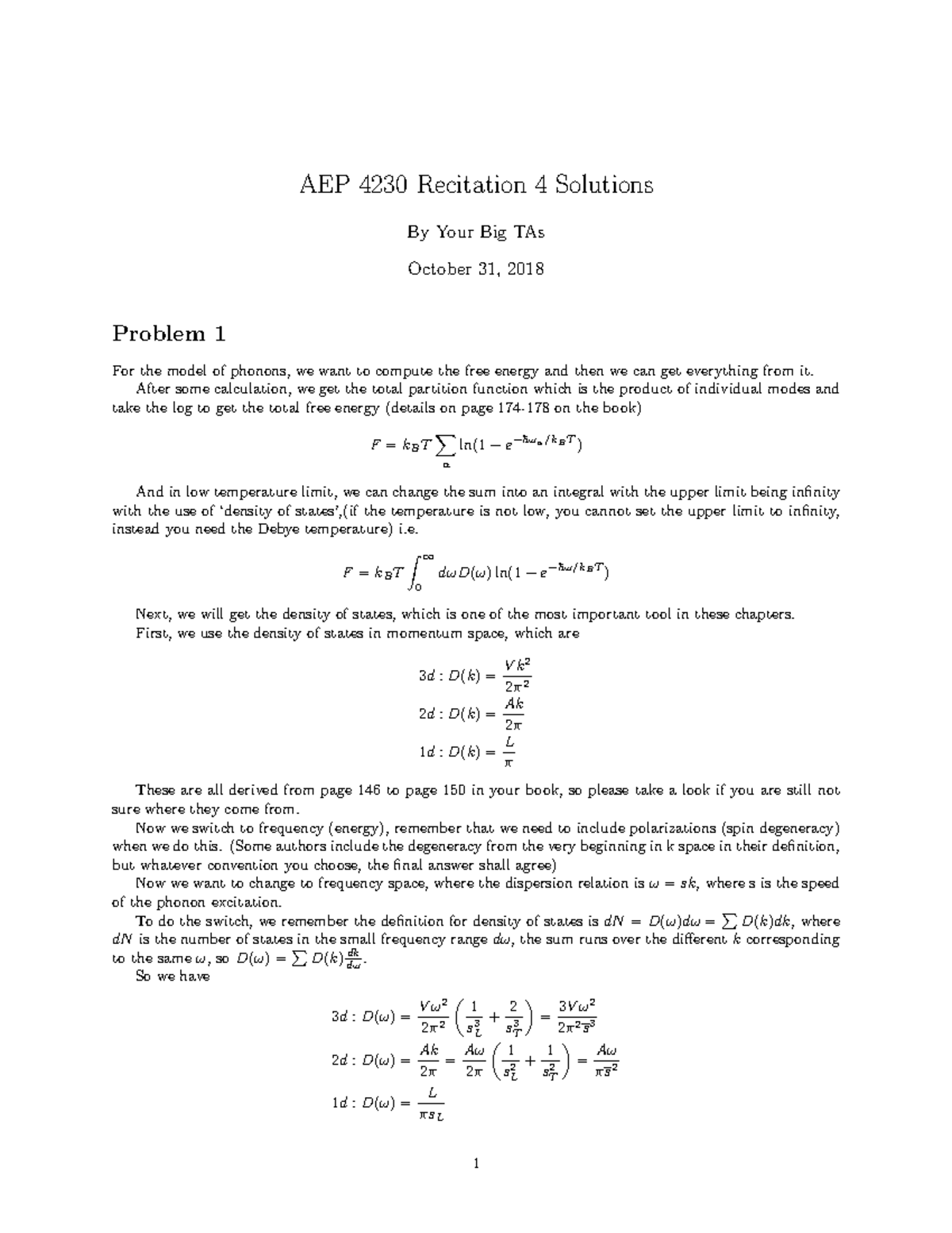 Solution Recitation 9 - AEP 4230 Recitation 4 Solutions Your Big TAs October 31, 2018 Problem 1 ...