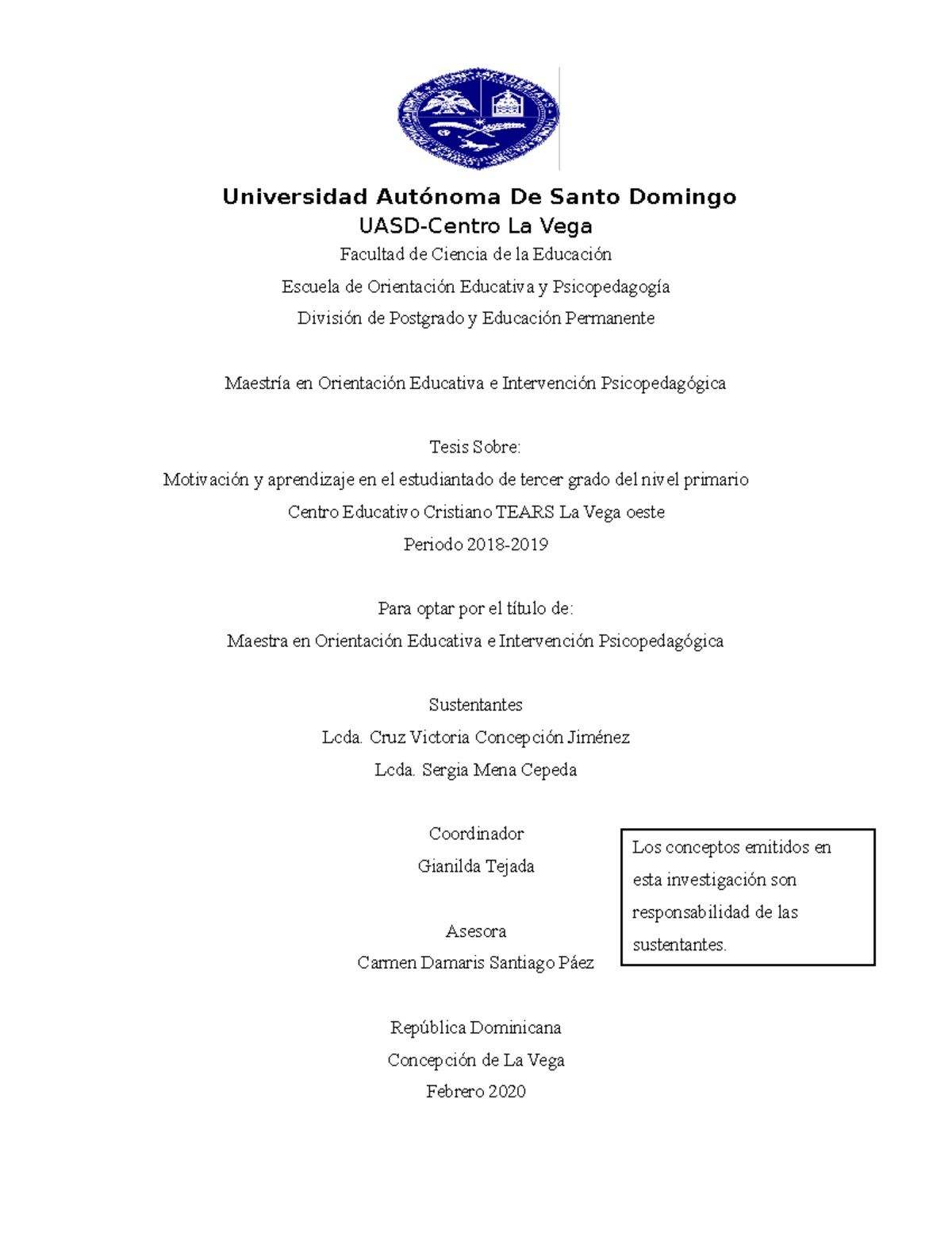 Tesis Investigacion Accion - Universidad Autónoma De Santo Domingo UASD ...