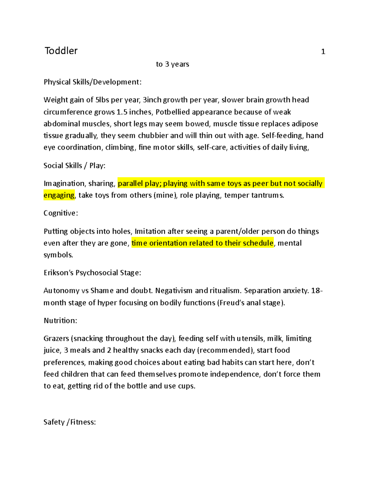 Toddler Anticipatory Guidance FALL 16 (1) - Toddler 1 to 3 years ...