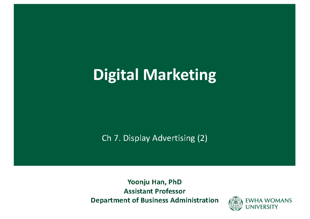 Ch 7. Display AD - eddd - Digital Marketing Ch 7. Display Advertising ...