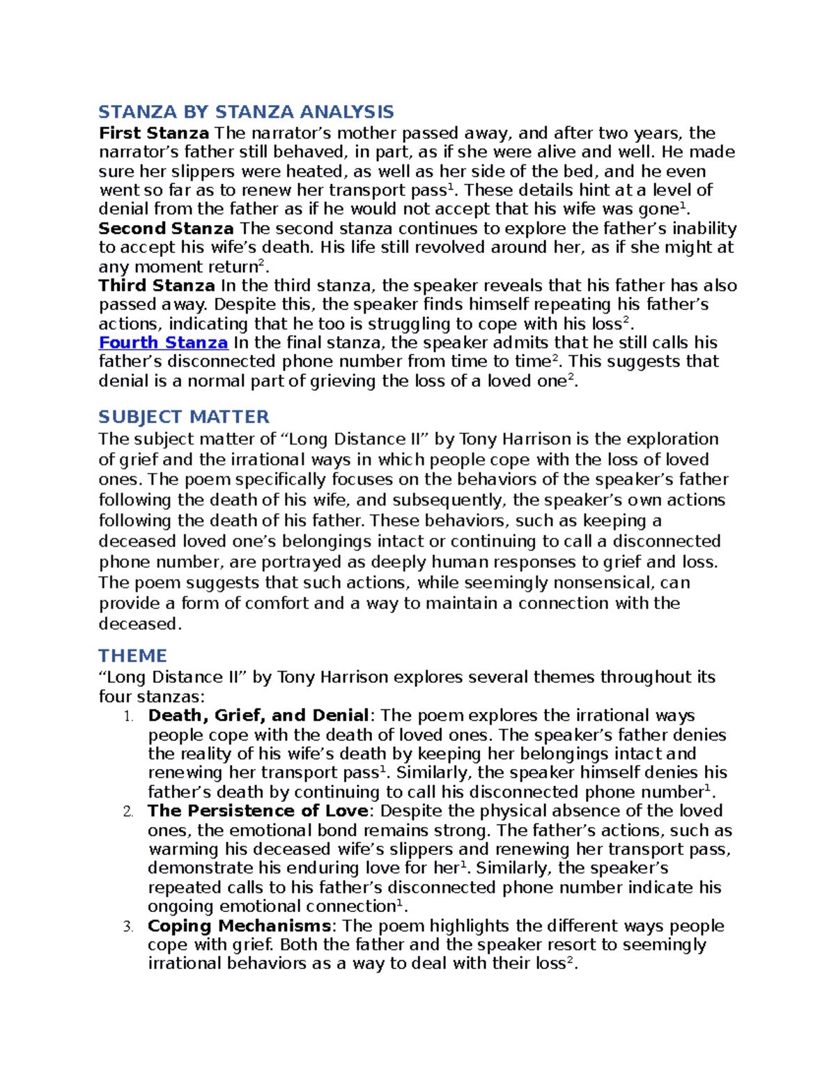 Long Distance II - Copy - schsjchs - STANZA BY STANZA ANALYSIS First ...