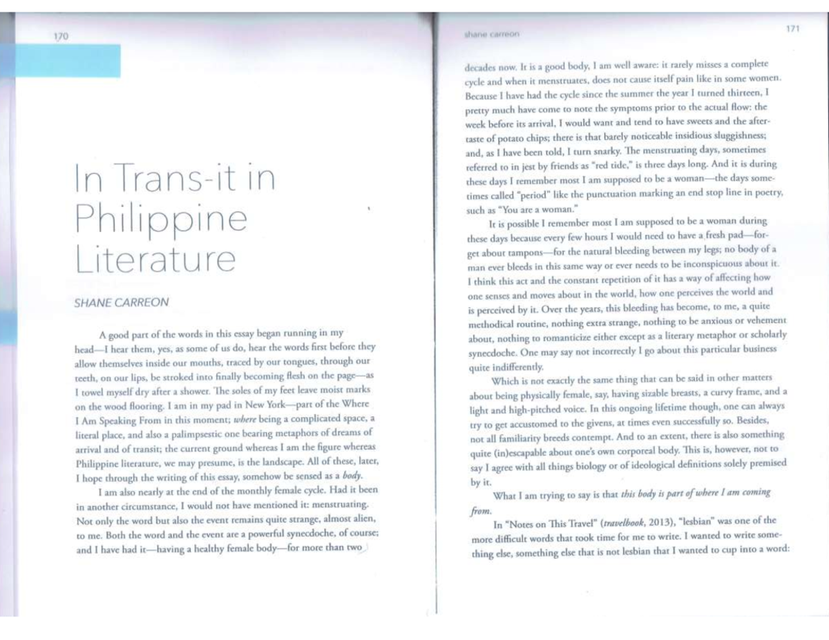 Carreon - in transit in philippine literature - 170 shane carreon 171 ...