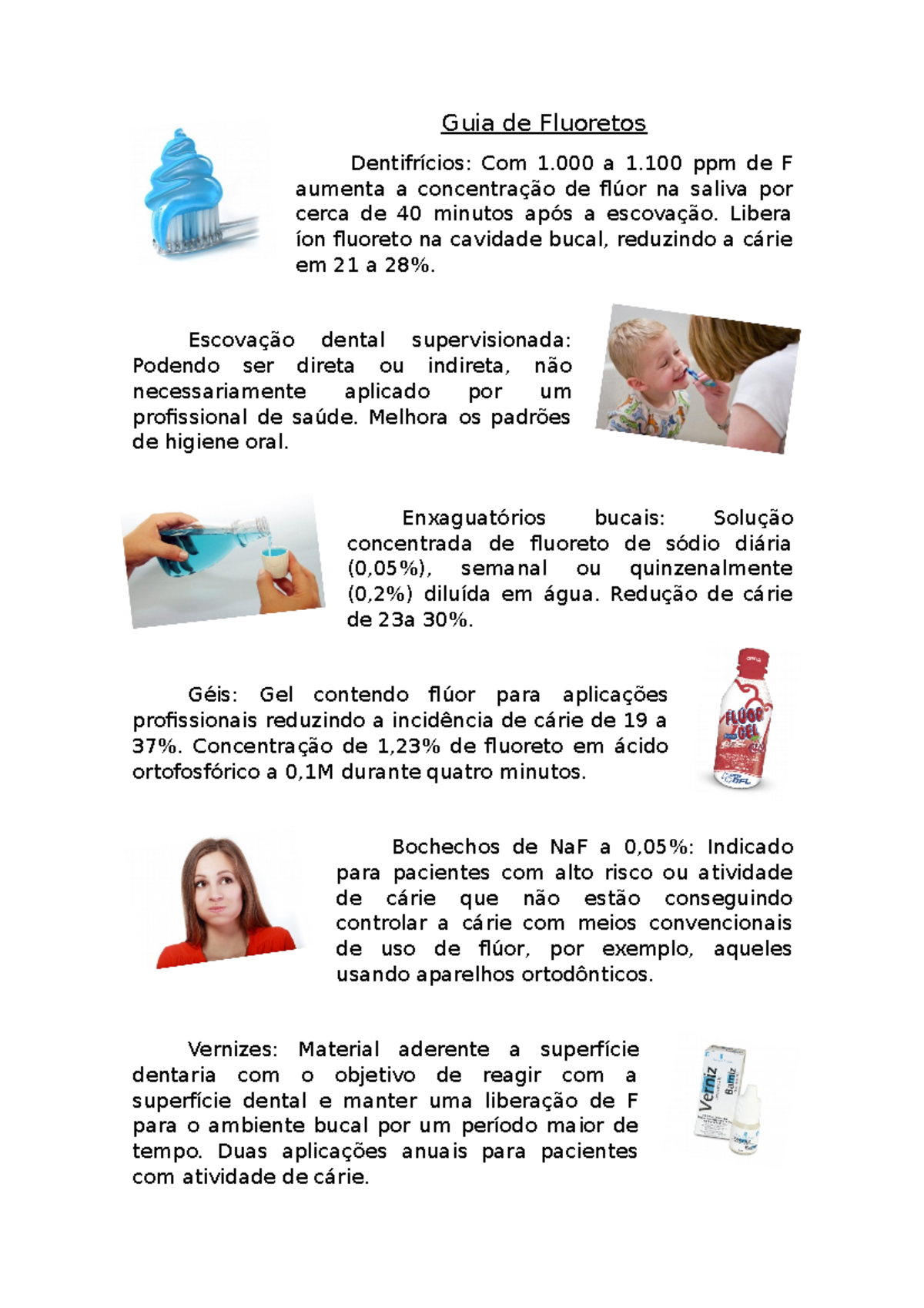 Fluoretos - bucais: concentrada de fluoreto de semanal ou ...