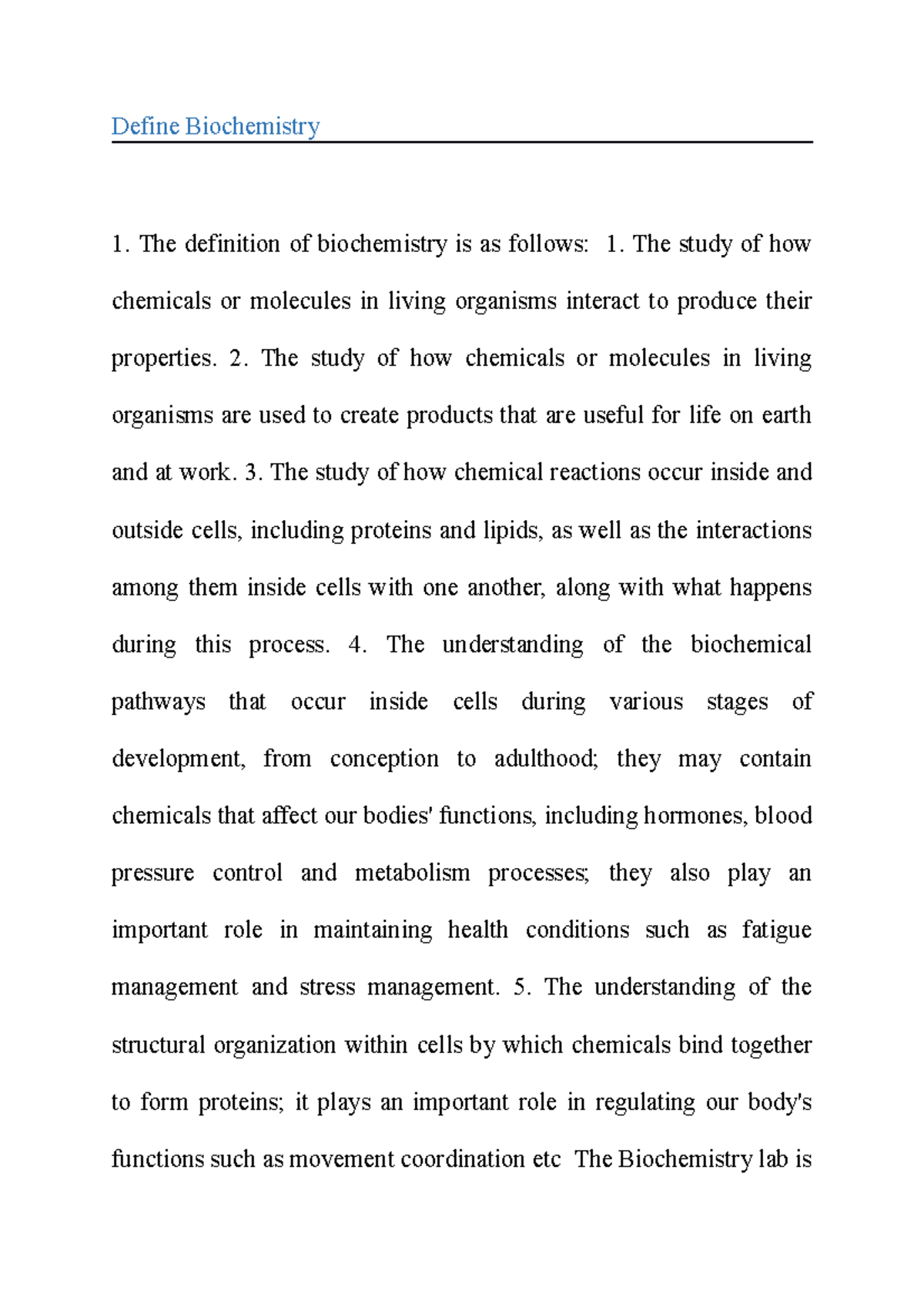 Define Biochemistry - Define Biochemistry The definition of ...