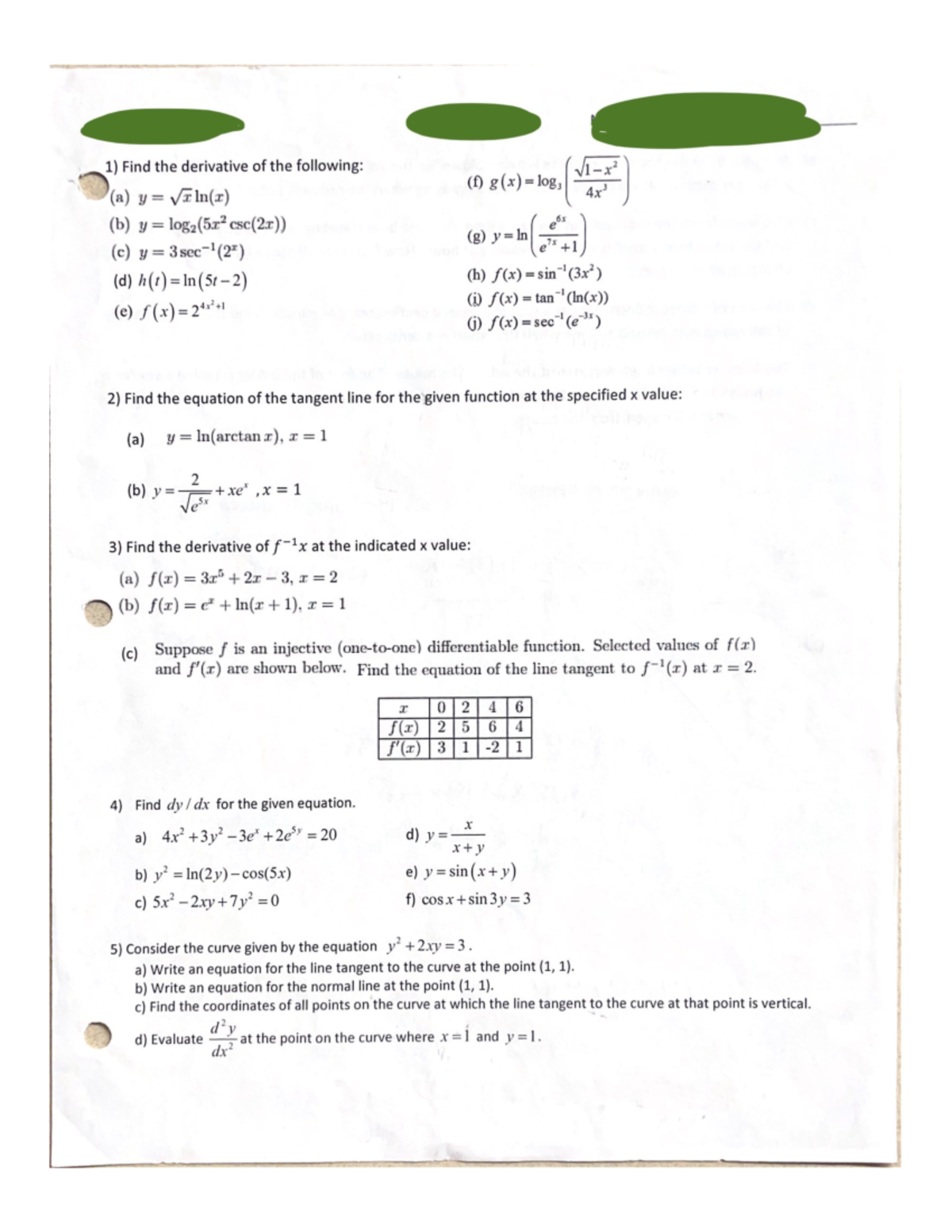 Calculus 1 Test 3 Review - MA 4633 - Studocu
