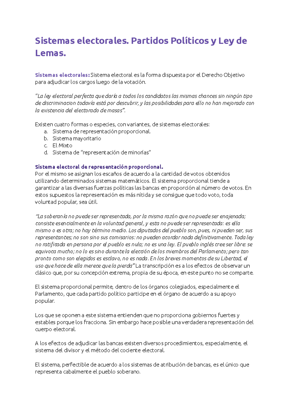 Sistemas electorales. Sirve para Constitucional y taller. - Sistemas ...
