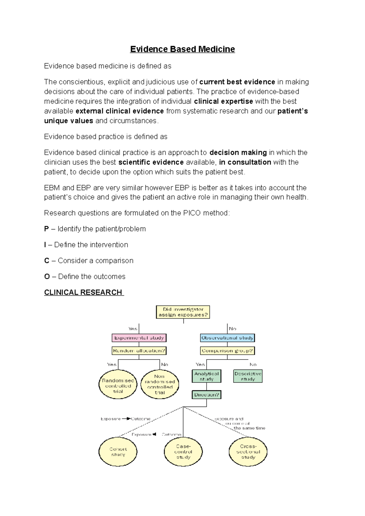 Evidence Based Medicine - Evidence Based Medicine Evidence based ...