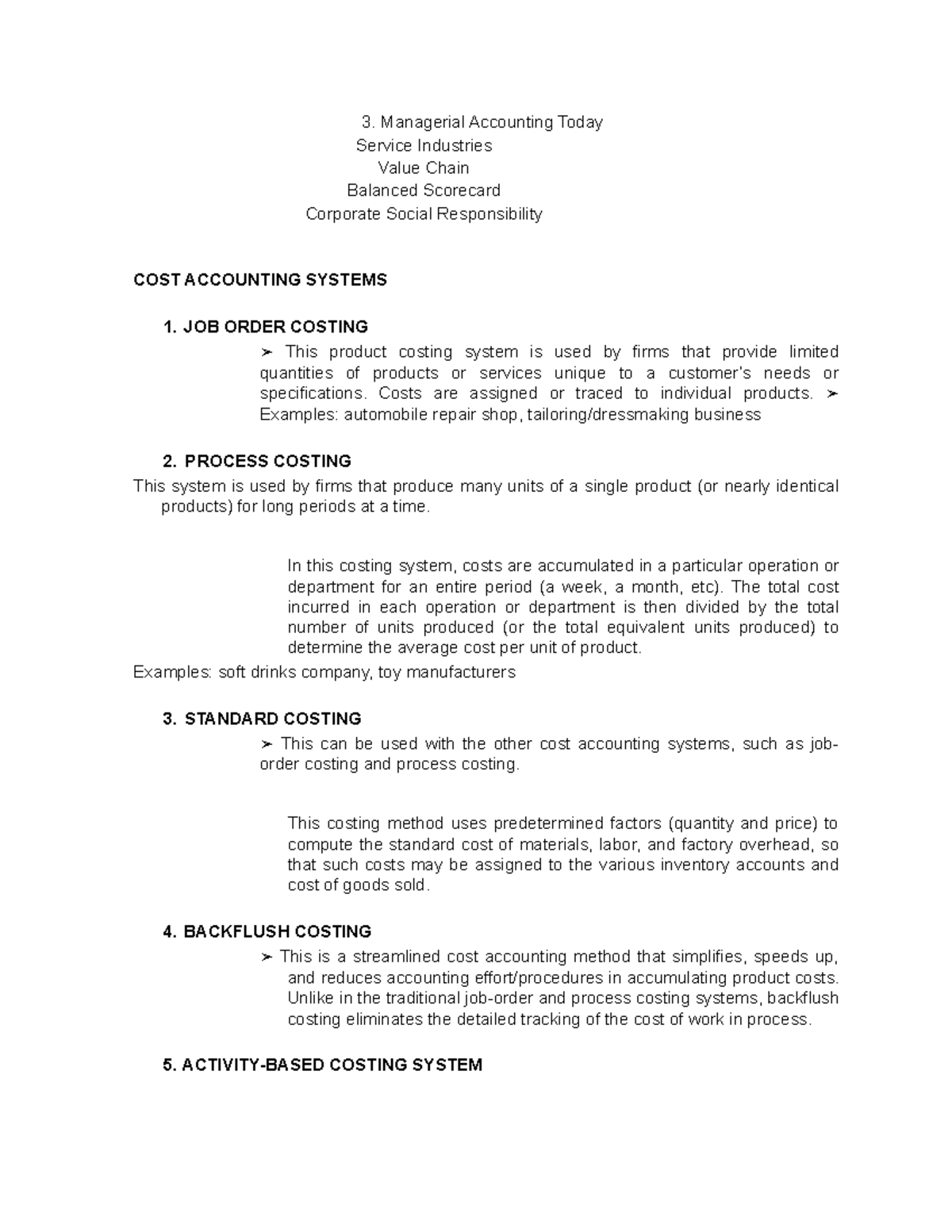 Managerial Accounting 3 - JOB ORDER COSTING This product costing system ...