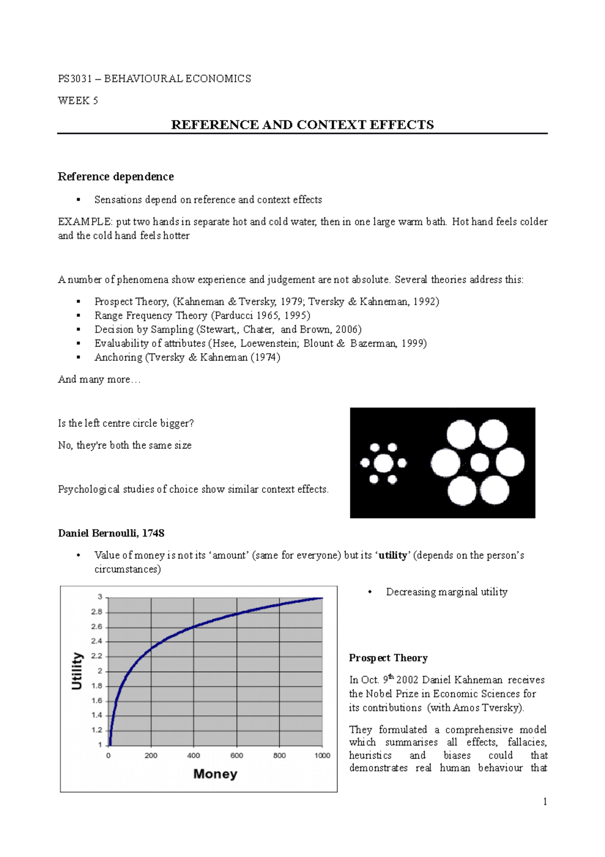 Framing and context effects - PS3031 – BEHAVIOURAL ECONOMICS WEEK 5 ...