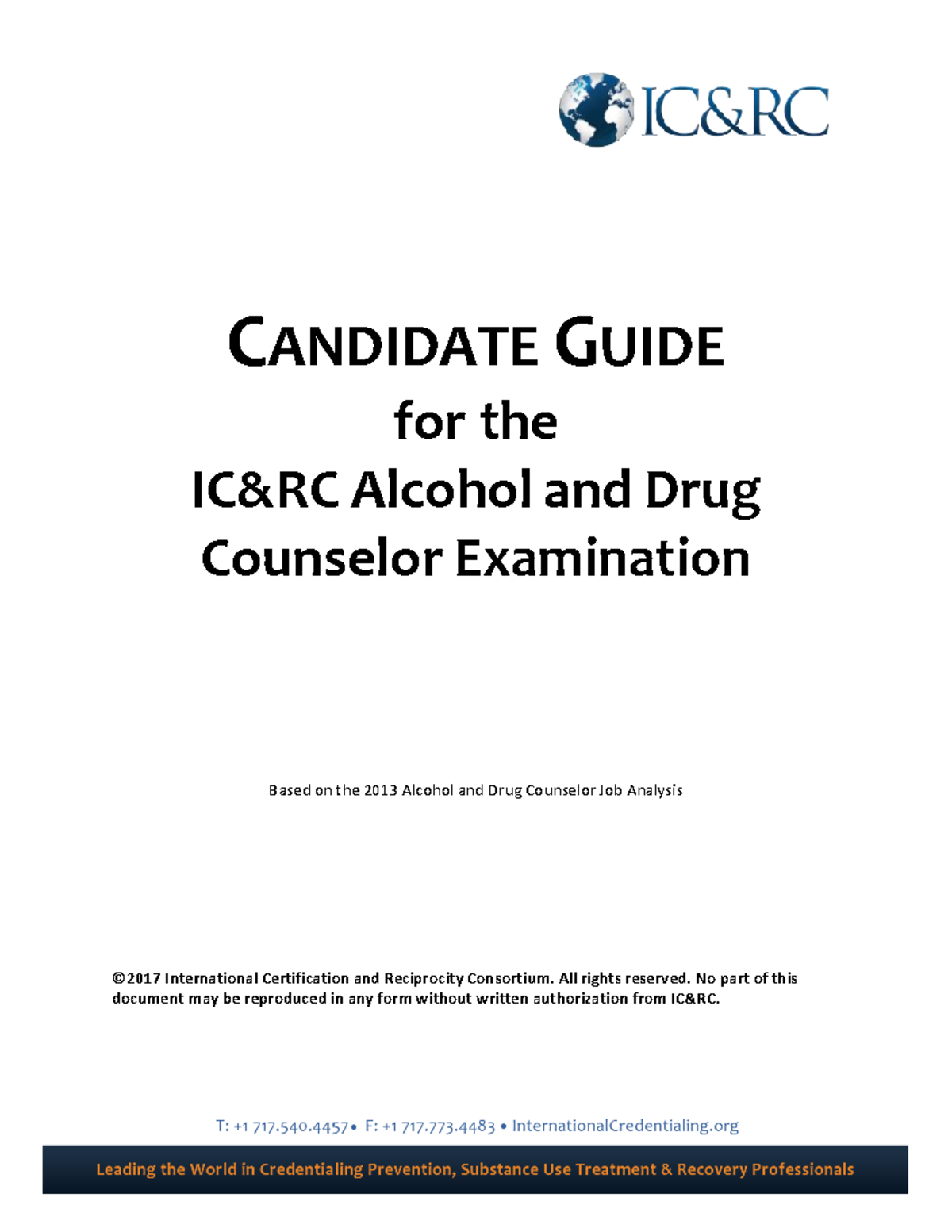 Exam guide - Help study for your test - CANDIDATE GUIDE for the IC&RC ...