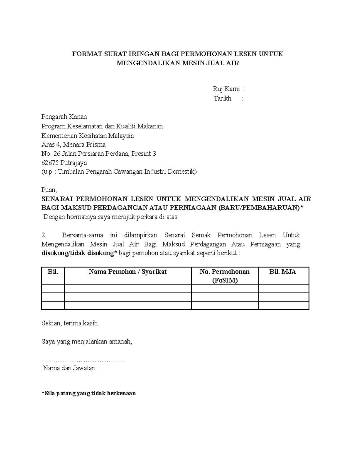 849c530e1b358acd52ed73d73443 f0d7 - FORMAT SURAT IRINGAN BAGI ...