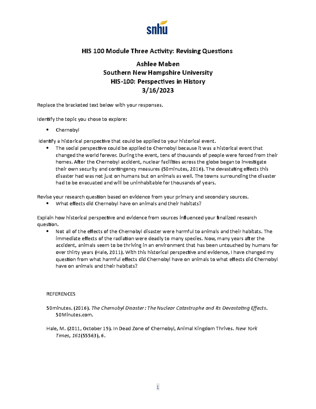HIS 100 Module Three Activity Revising Questions - HIS 100 Module Three ...