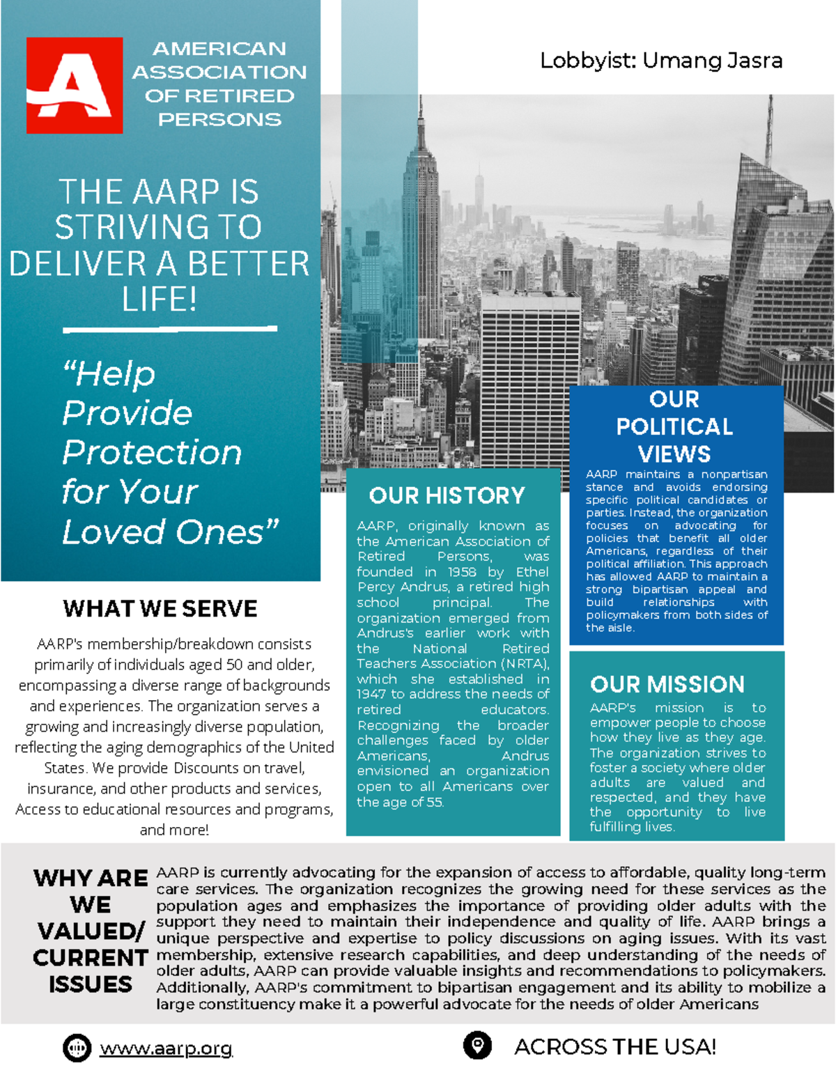 2023-24 Unit 5 Project - aarp ACROSS THE USA! WHY ARE WE VALUED ...