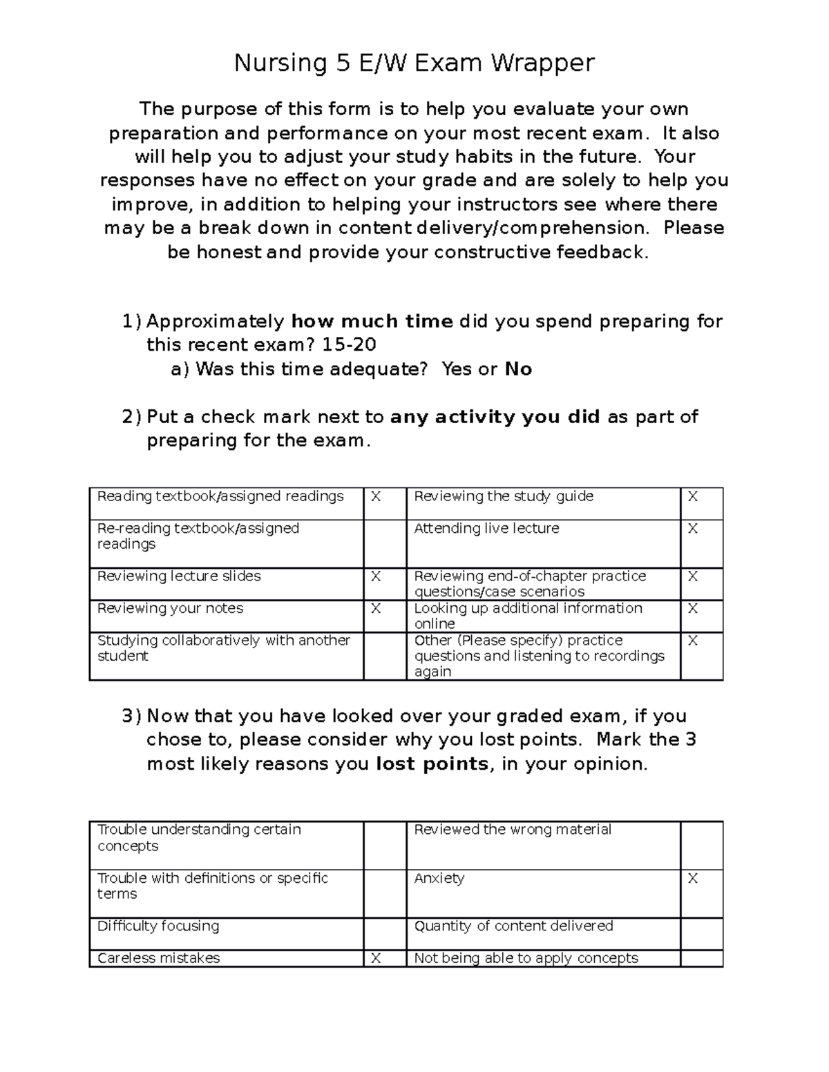 Exam 3 wrapper - mother baby - Nursing 5 E/W Exam Wrapper The purpose ...