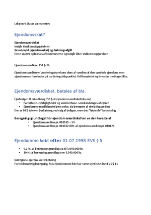 Lektion 2 skatte og momsret - Lektion 2- Skat og momsret §KSL ...