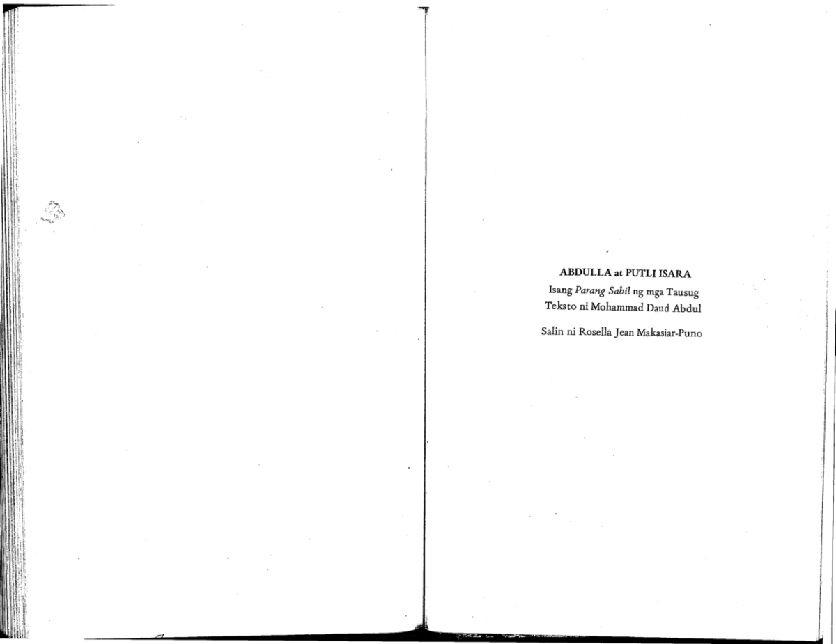 05 Parang Sabil - text - ABDULLA at PUTLIISARA Isang Parang Sabil ng mga Tausug Teksto ni ...