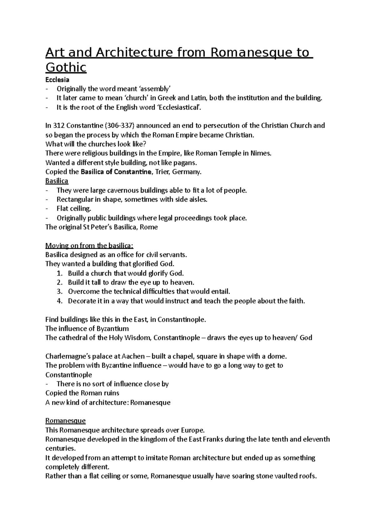 Art and Architecture from Romanesque to Gothic - Art and Architecture ...